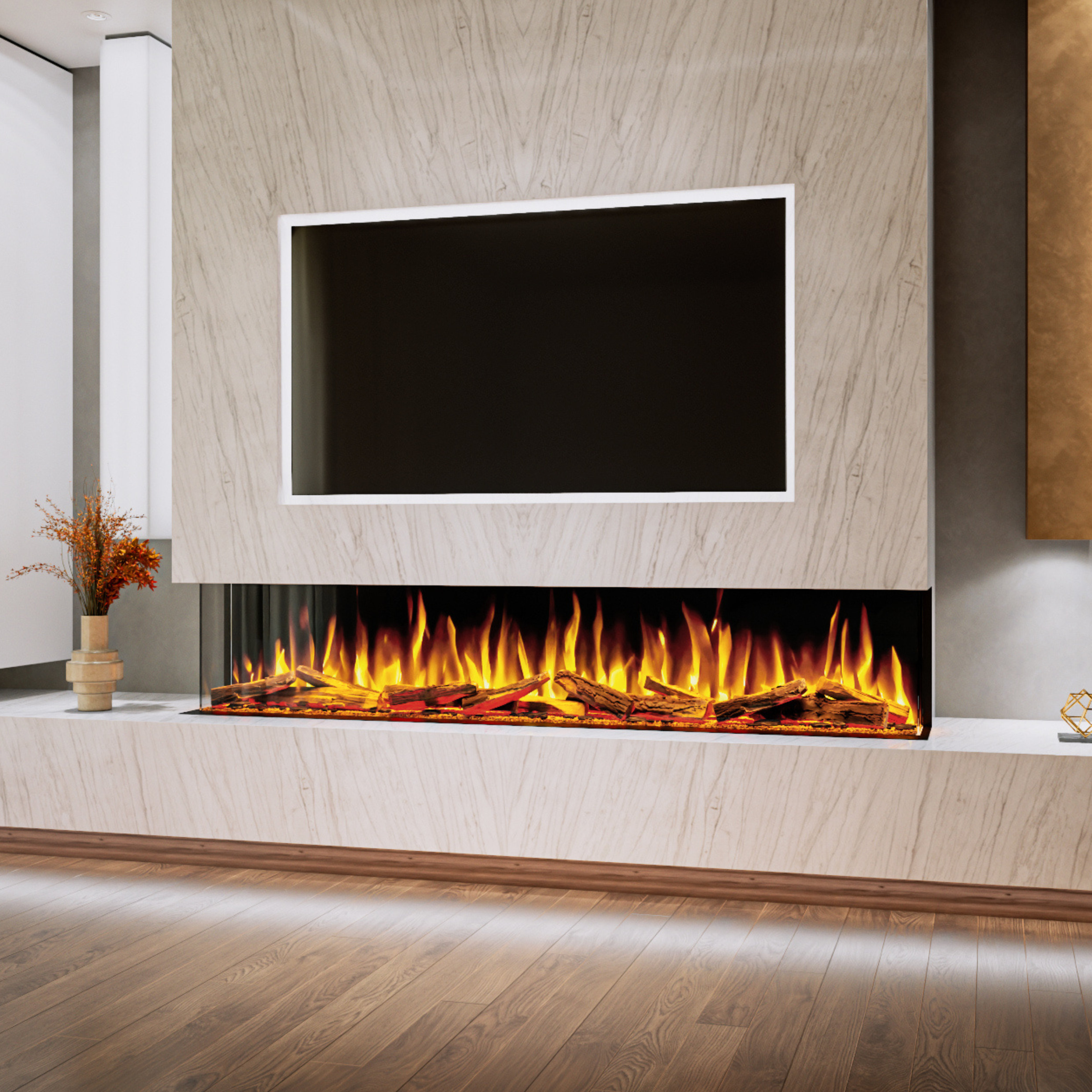 Evolution Fires Advance Series 2000mm Electric Fireplace | Built-In Wall Fire with LED Flames ...